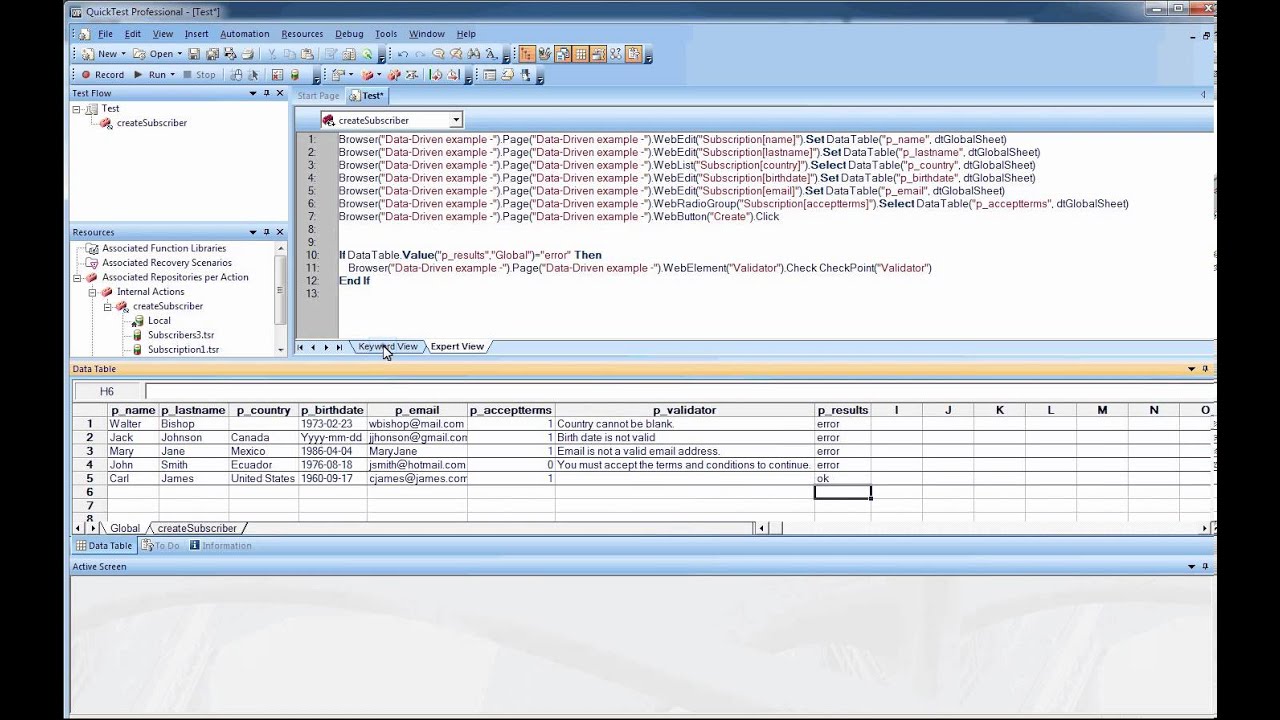Data Driven Testing Example Youtube