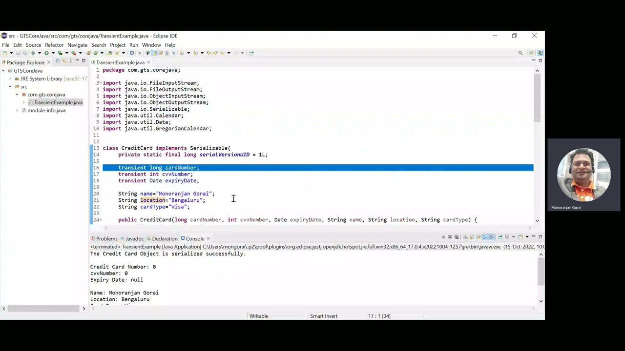 Transient Variable In Java Youtube