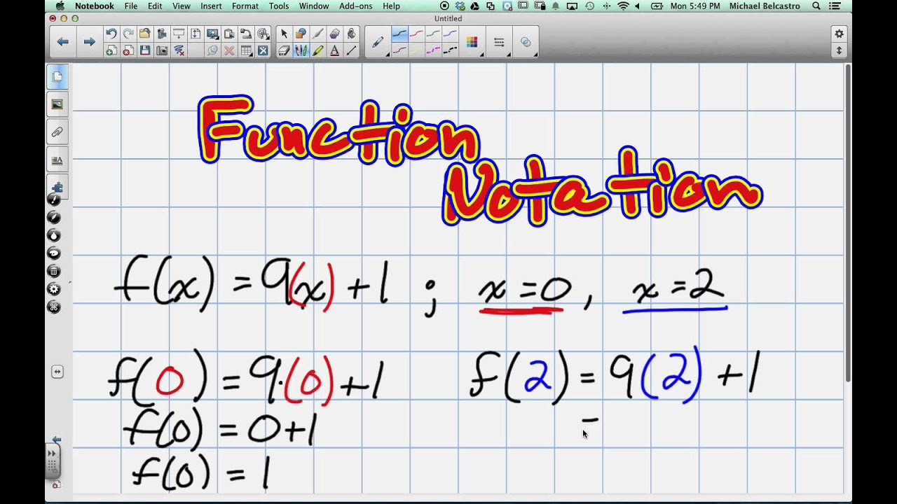 Function Notation Grade 11 Mixed Lesson 1 3 2 24 14 Youtube