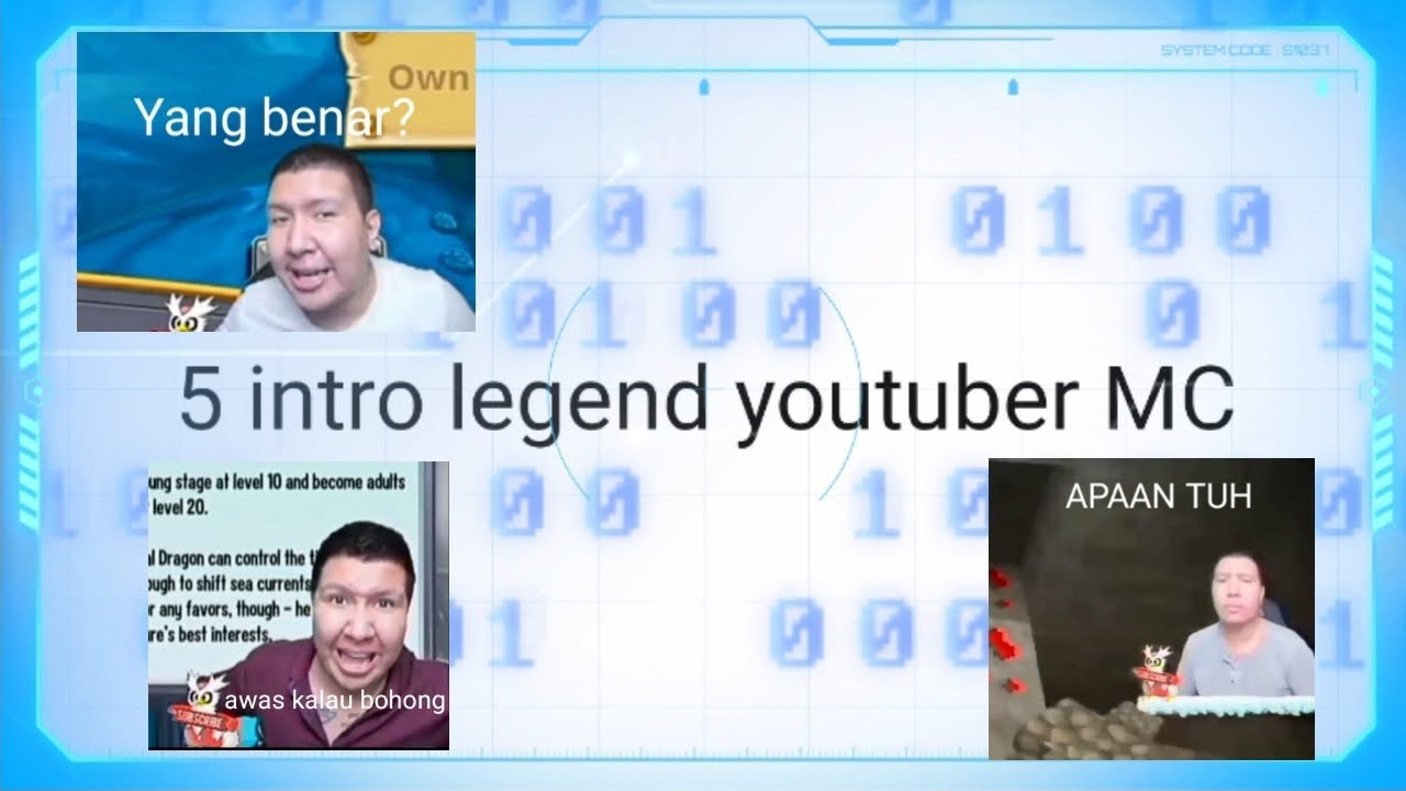 5 Intro Youtuber Mc Yang Terkenal Zaman Old Youtube