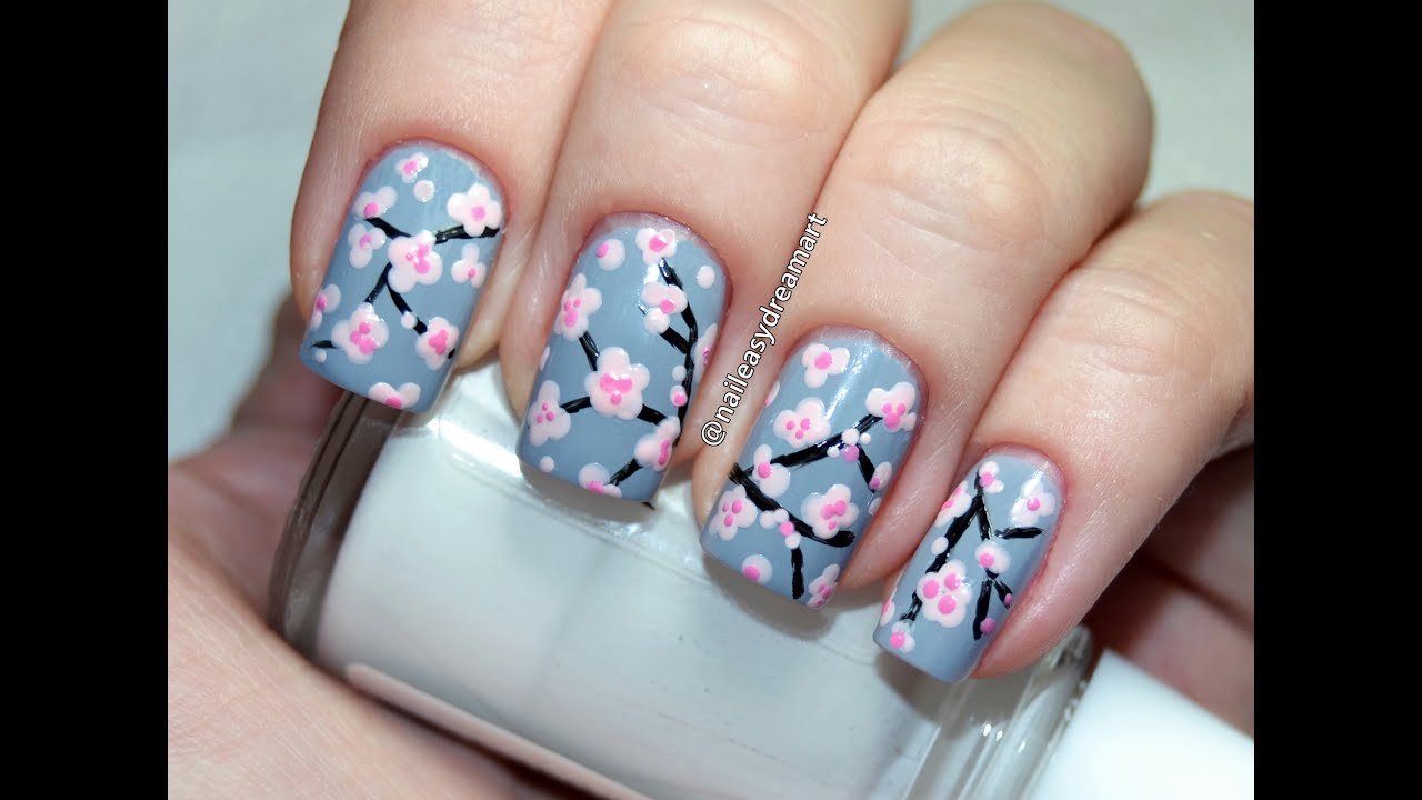 Cherry Blossom Sakura Tree Nail Art Design дизайн ногтей сакура Youtube