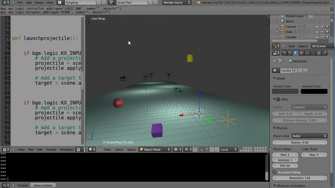 Blender Tutorial Python Game Engine Programming Part 15 Youtube