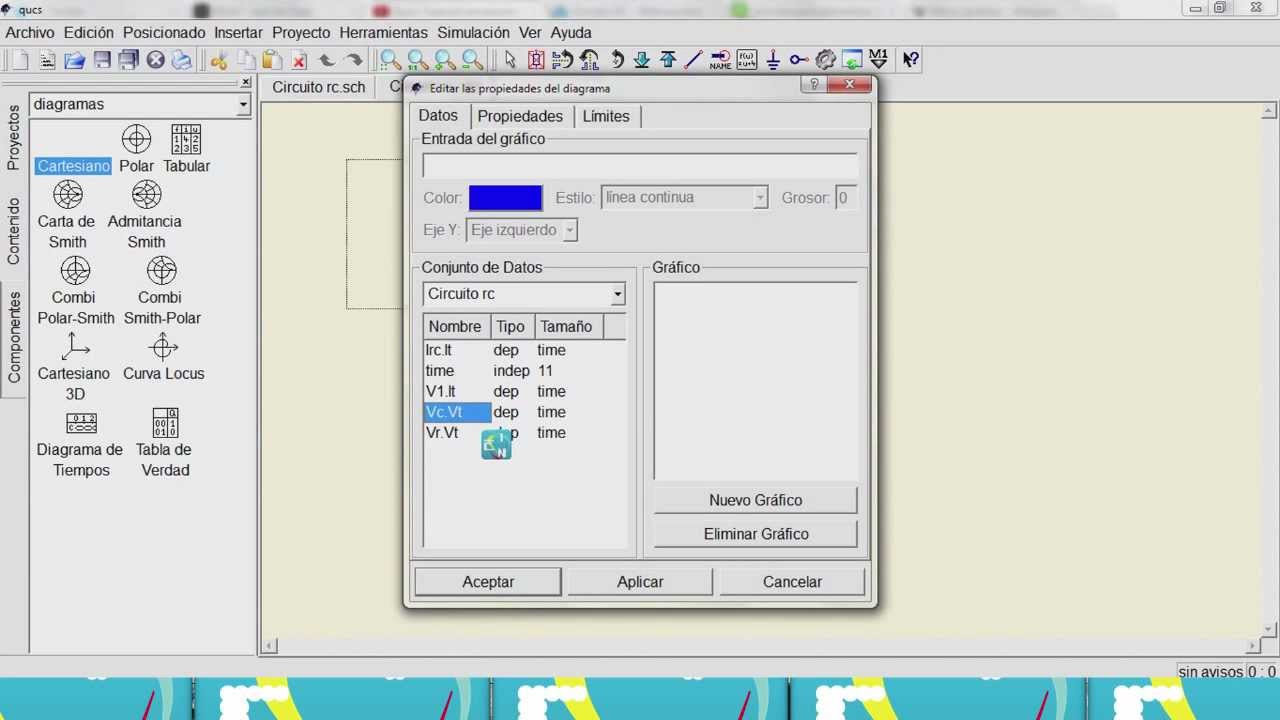 Tutorial Qucs Simulación Transitoria Circuito Rc Serie Youtube