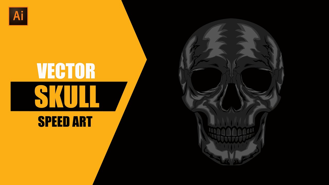How To Make Vector Skull Speed Art Adobe Illustrator Youtube