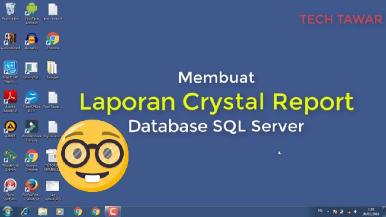 Membuat Laporan Crystal Report Database Sql Server Youtube