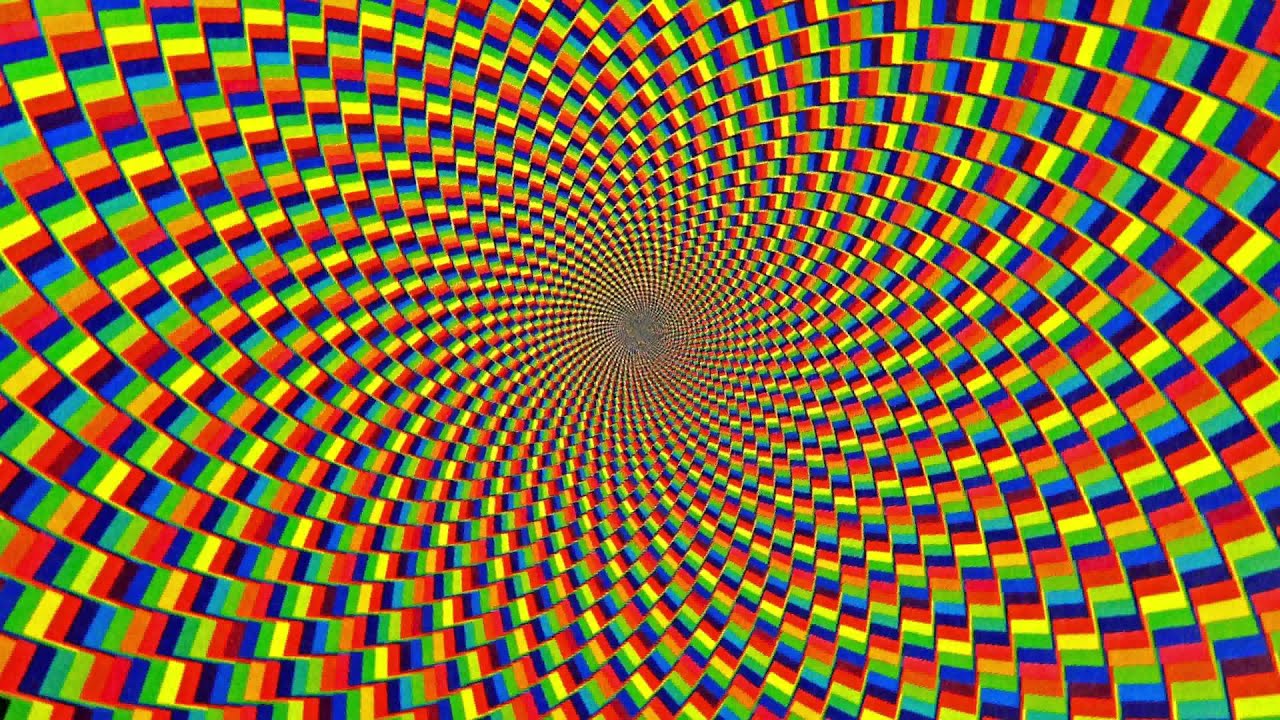 Perfect Loop Technicolor Hypnotic Spiral Background Free 4k Stock