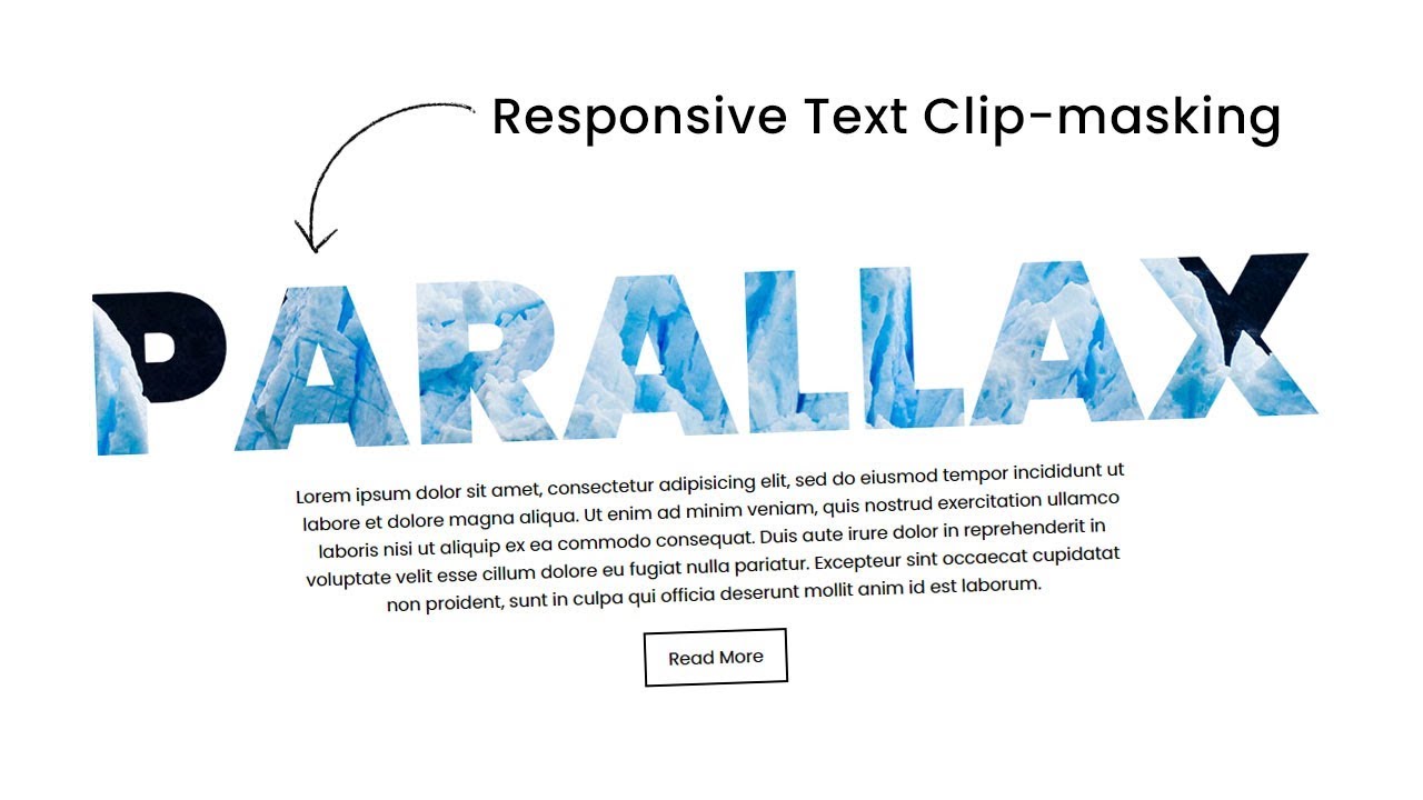 Responsive Css Text Clip Mask Parallax Scrolling Effects Html5 Css3