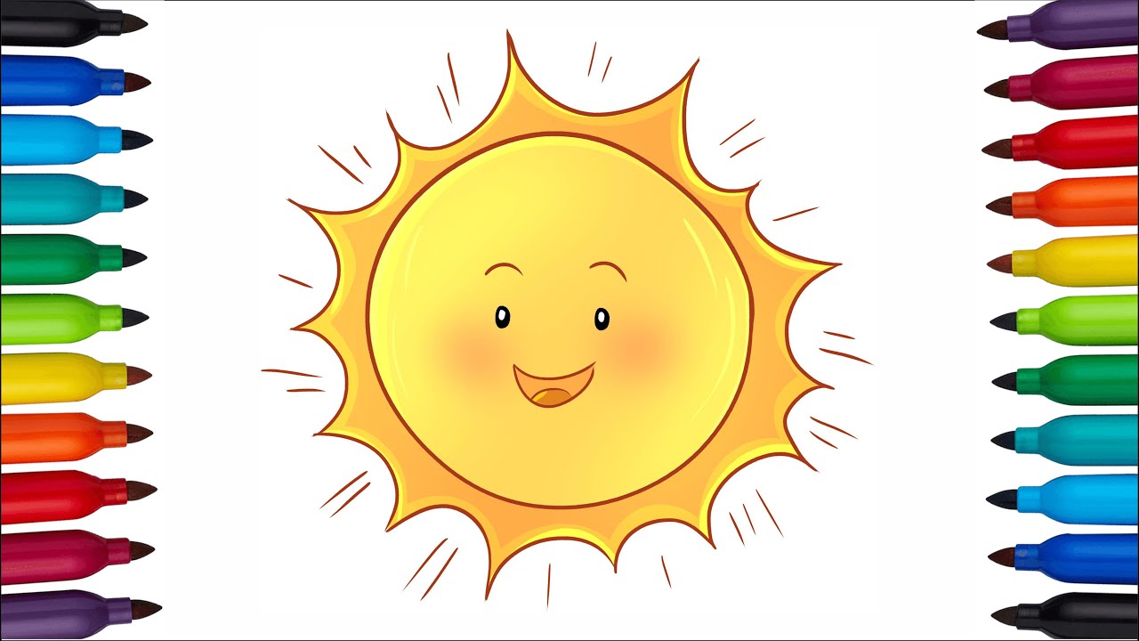 Sun Color Drawing For Kids