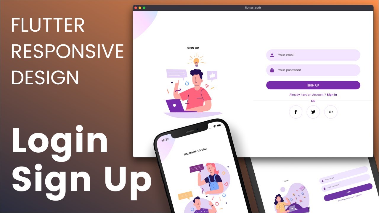 Welcome Login Signup Page Flutter Ui Speed Code