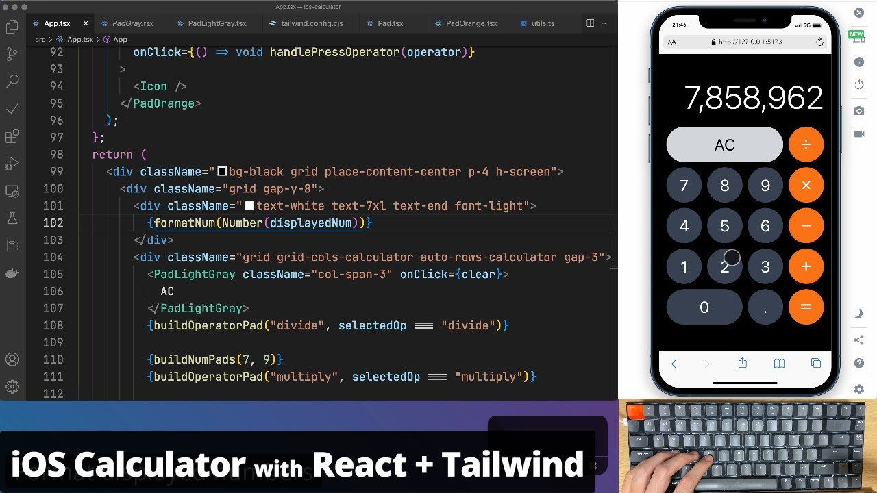 Asmr Programming Ios Calculator With React Tailwind No Talking