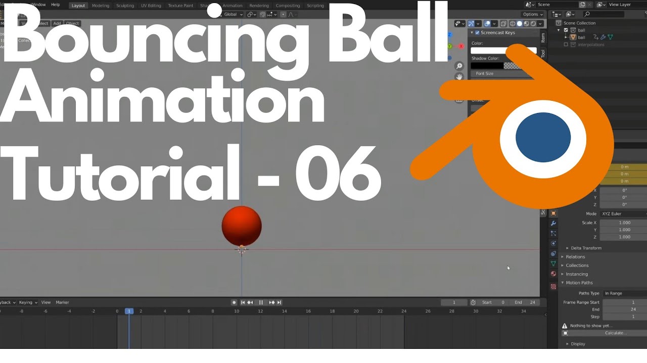 Blocking The Bouncing Ball Blender Animation Tutorial Youtube