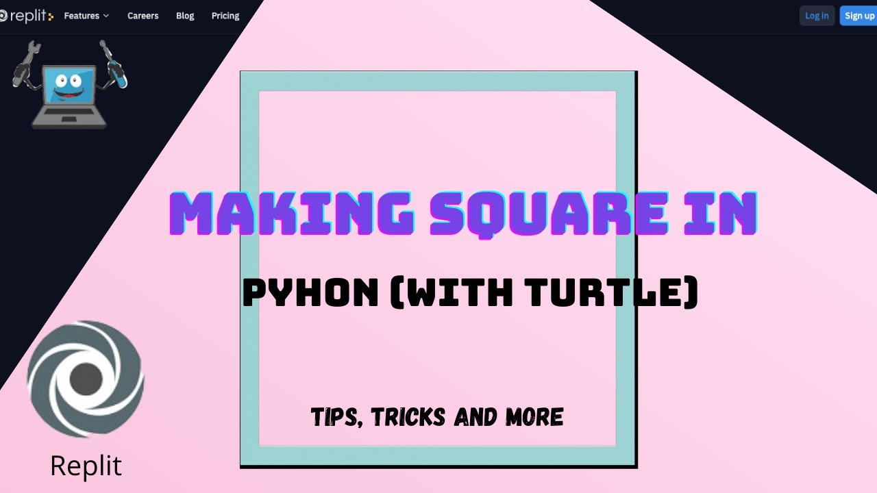 Making Square In Python With Turtle Using Replit Coding Replit