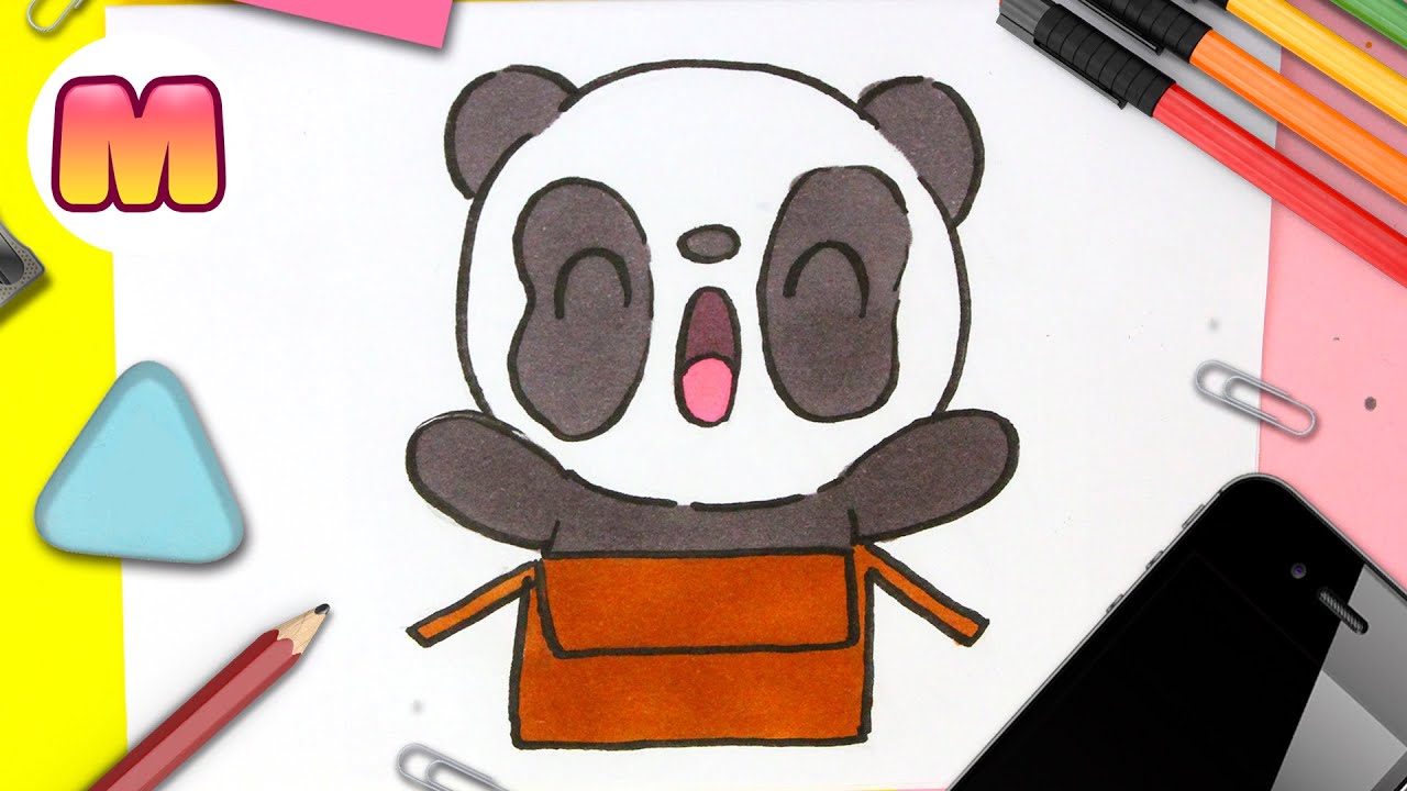 Panda Kawaii Asomándose De Una Caja Dibujo Tierno Youtube