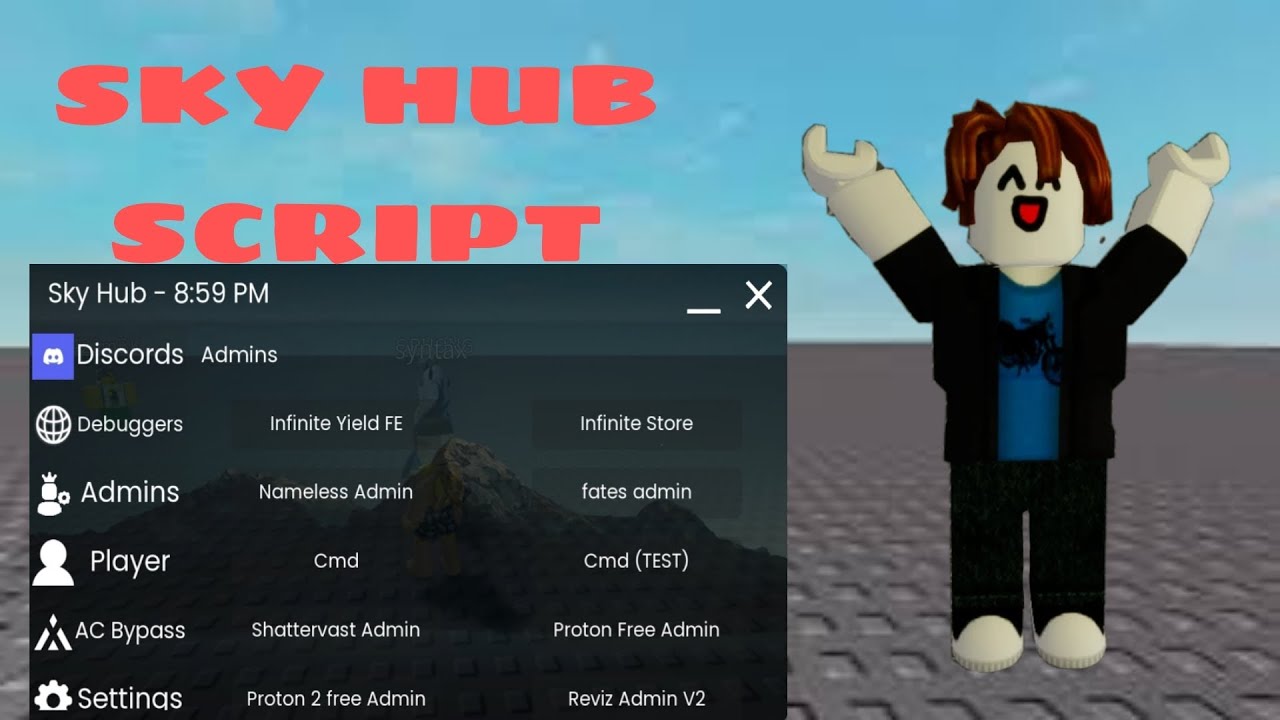 Sky Hub Script Roblox Script Showcase Youtube