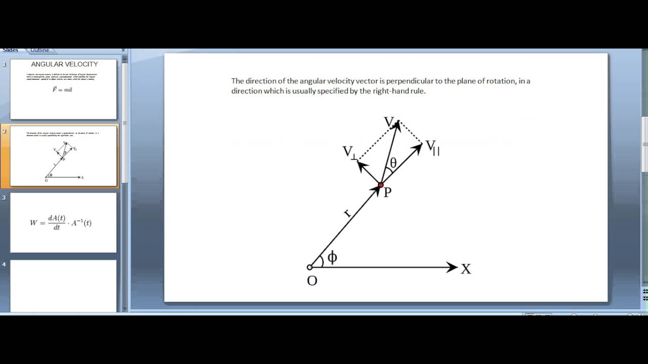 Describe Angular Velocity Youtube