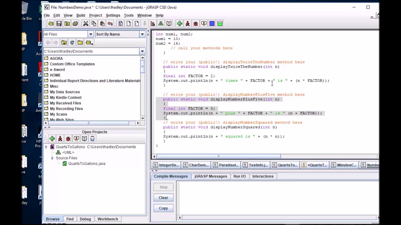 Tch321 Java 1 Unit 3 Exercise 4 Youtube