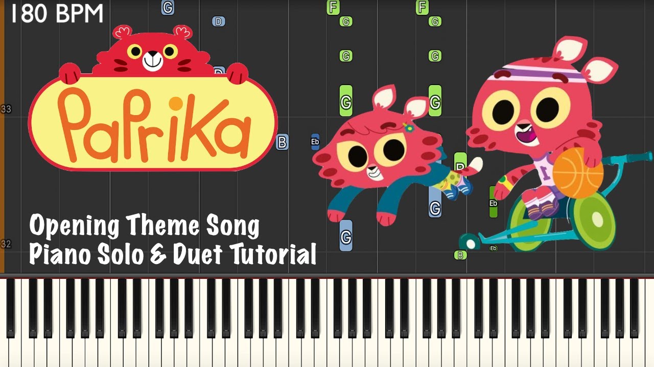 Xilam S Paprika Opening Theme Song Piano Solo Duet Tutorial Youtube