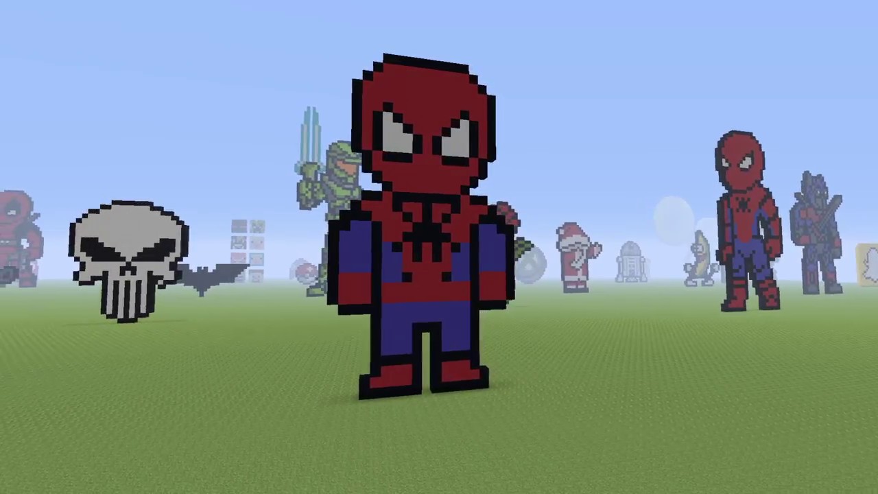 Minecraft Ps4 Spiderman Pixel Art Tutorial Youtube