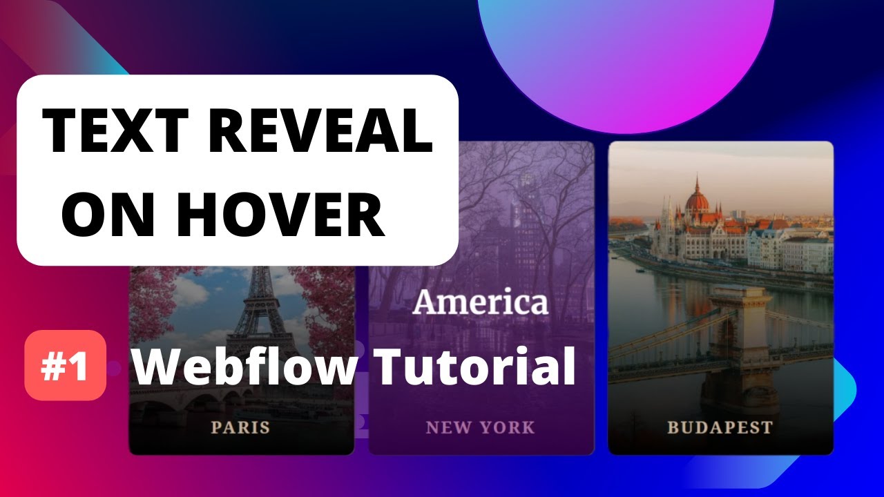 Text Reveal On Hover Webflow Tutorial 1 Youtube