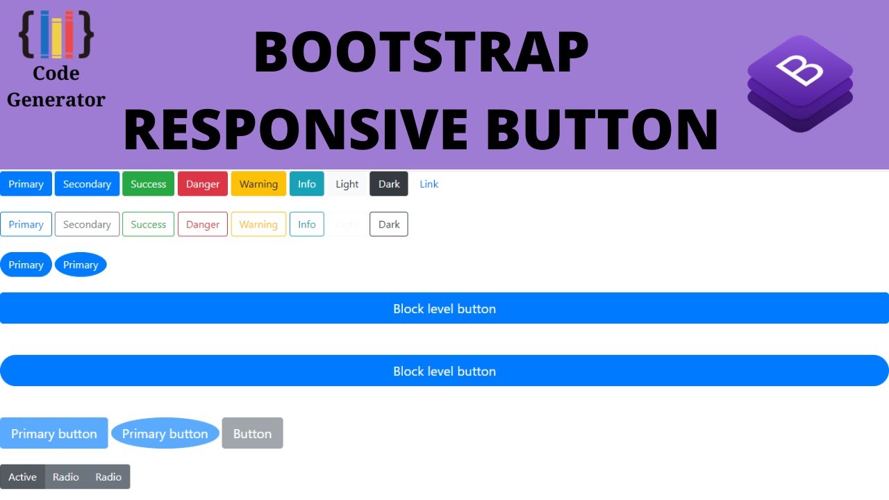 Bootstrap Responsive Button Bootstrap 4 Code Generator Cg Youtube