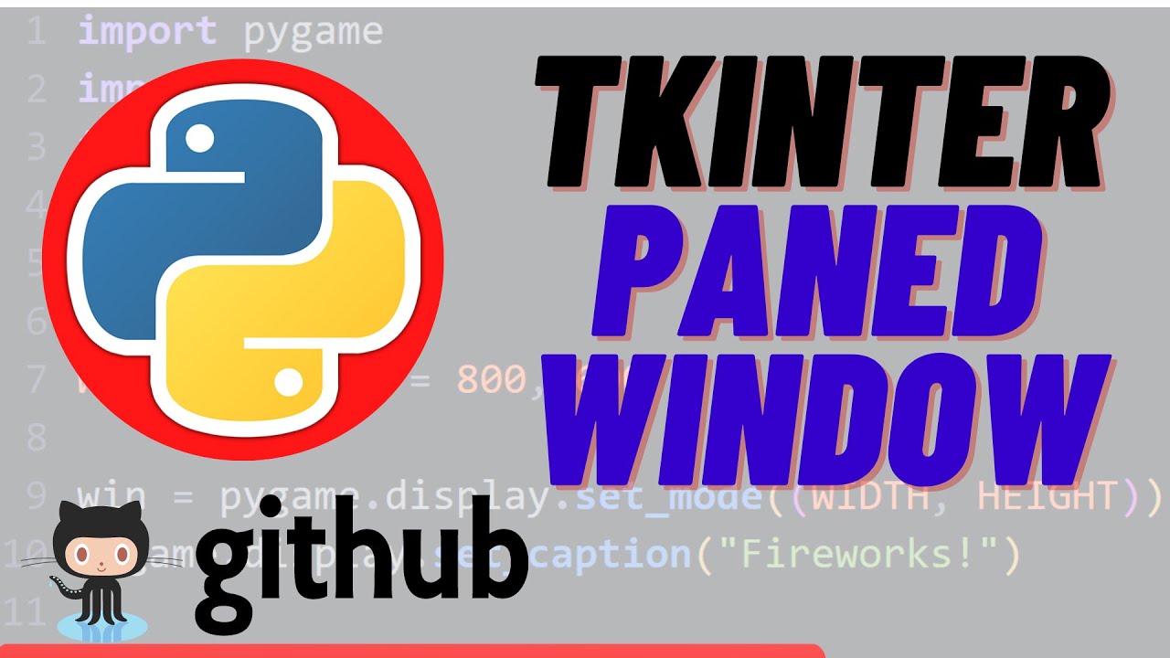 How To Create Panedwindow Widget With Python Tkinter Youtube