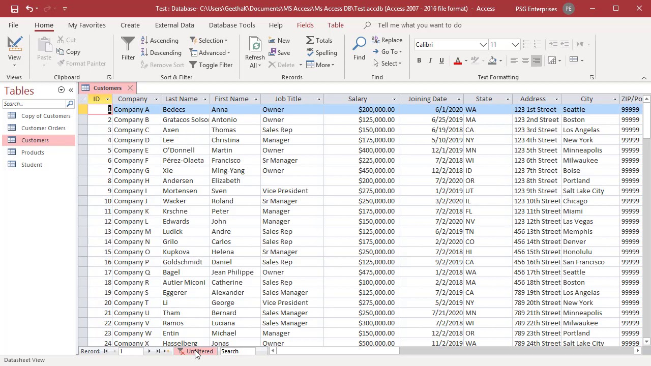 How To Filter Data Using Filter By Form In Ms Access Office 365 Youtube