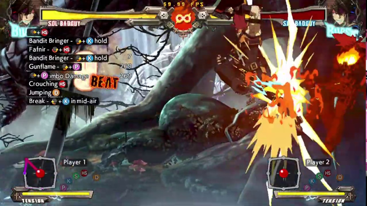 Guilty Gear Xrd Rev2 Sol Bnb Combo Counter Hit 6h Bandit Bringer