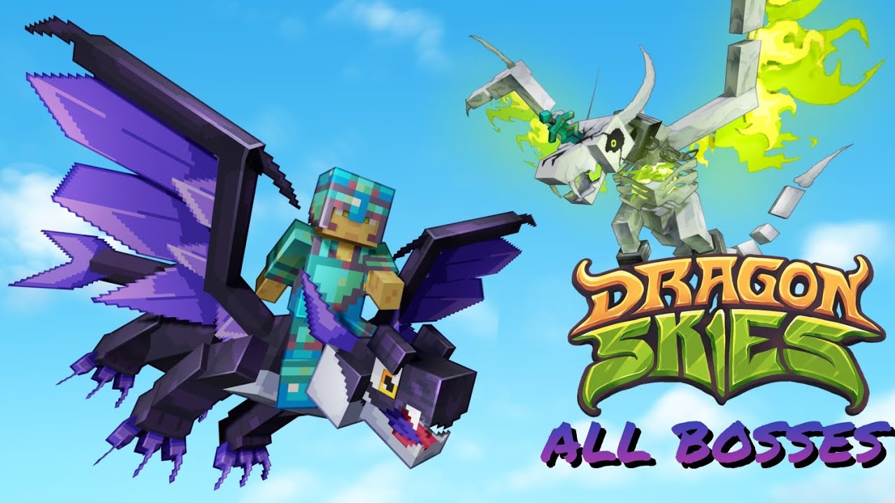 Minecraft Dragon Skies All Bosses Marketplace Map Youtube