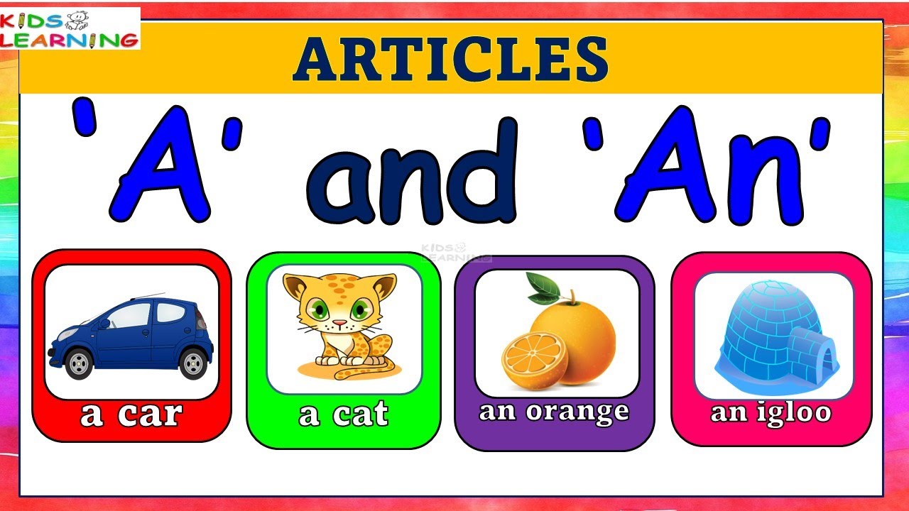 Articles A And An Use Of A And An For Kids Articles For Kids