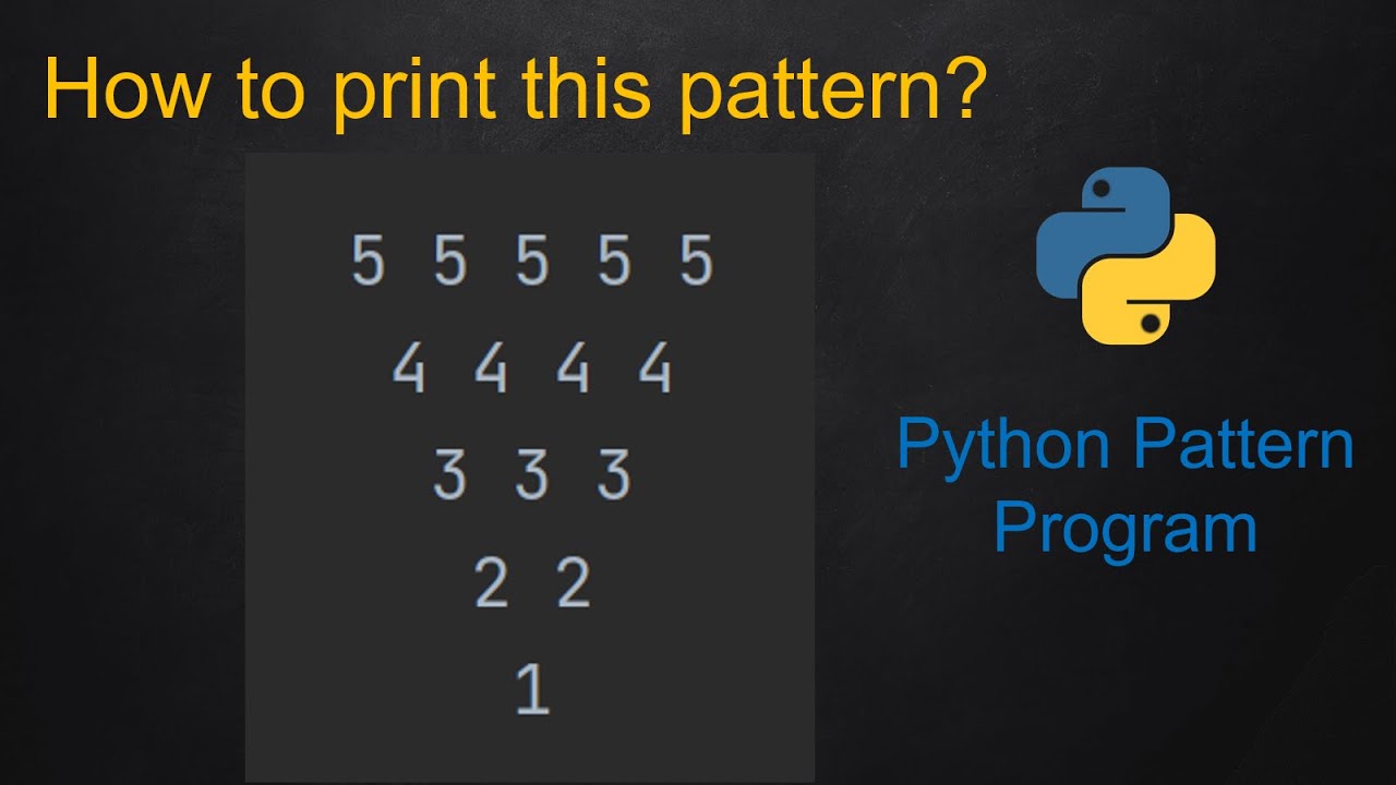 15 Python Pattern Program Number Triangle Without Using Any Pre