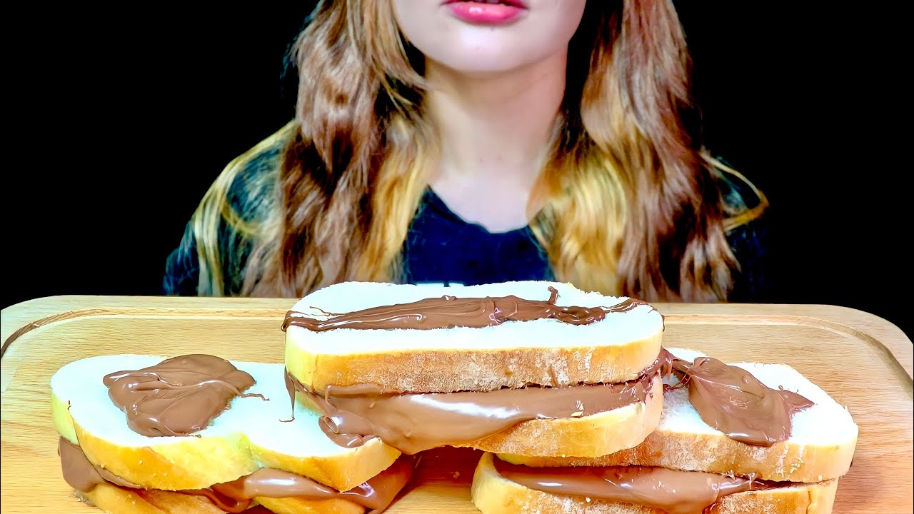 Asmr Nutella Bread Mukbang Eating Sounds Youtube