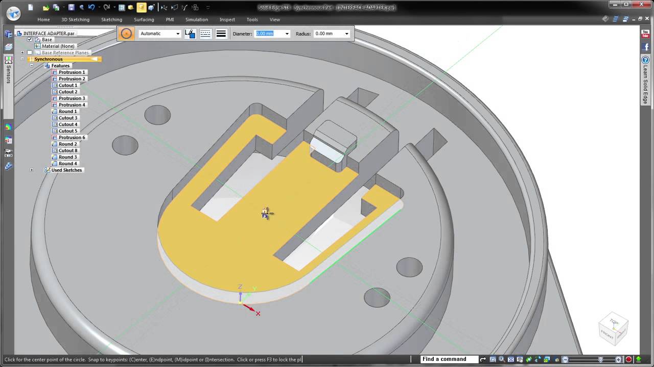 Solid Edge St8 Synchronous Design Youtube