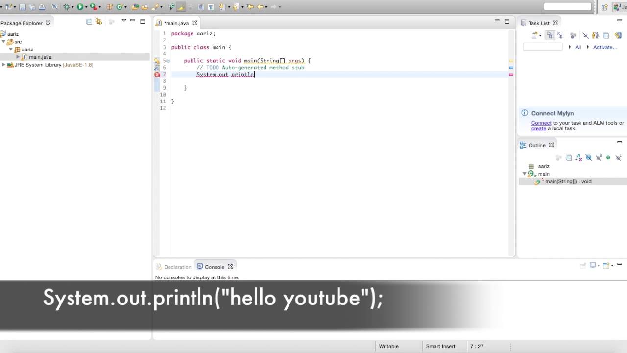 Java Tutorial 1 Printing Text On The Console Mcguy Youtube