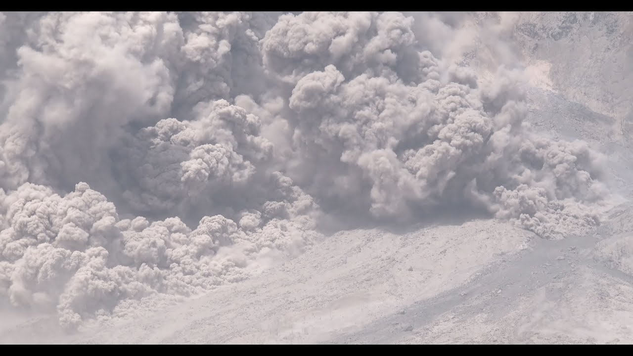 Sinabung Volcano Eruption Pyroclastic Flows 4k Stock Footage Reel