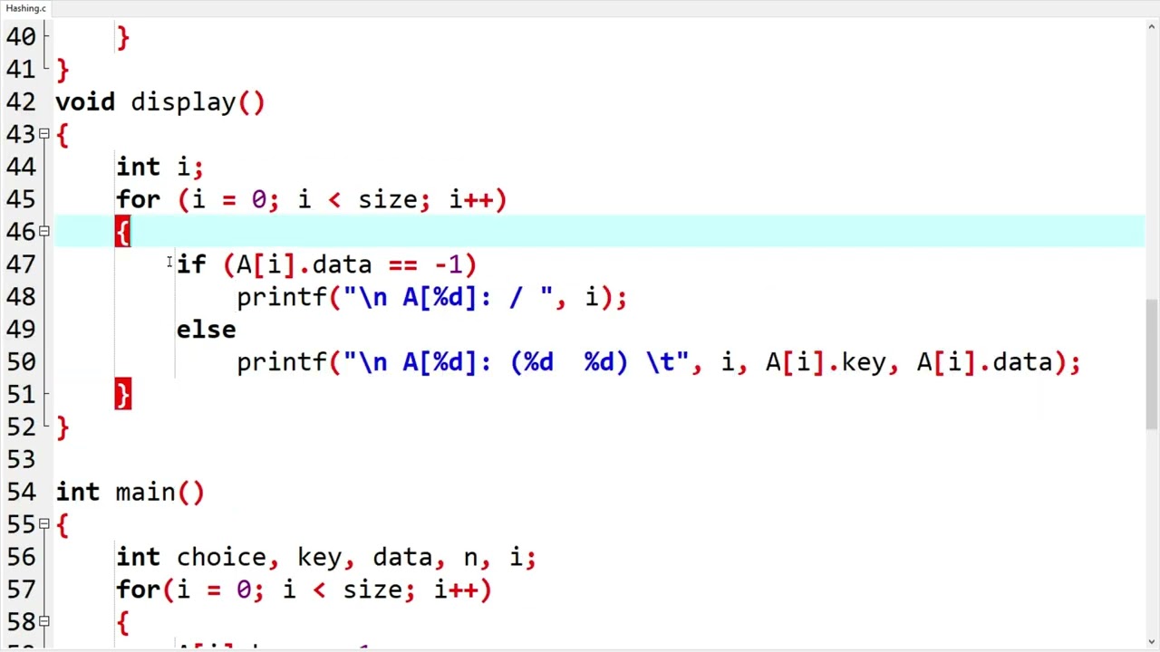 Hash Table Program Youtube