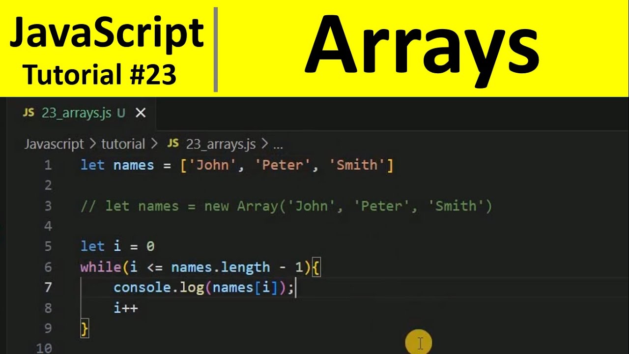 Javascript Tutorial 23 Arrays In Javascript Programming For