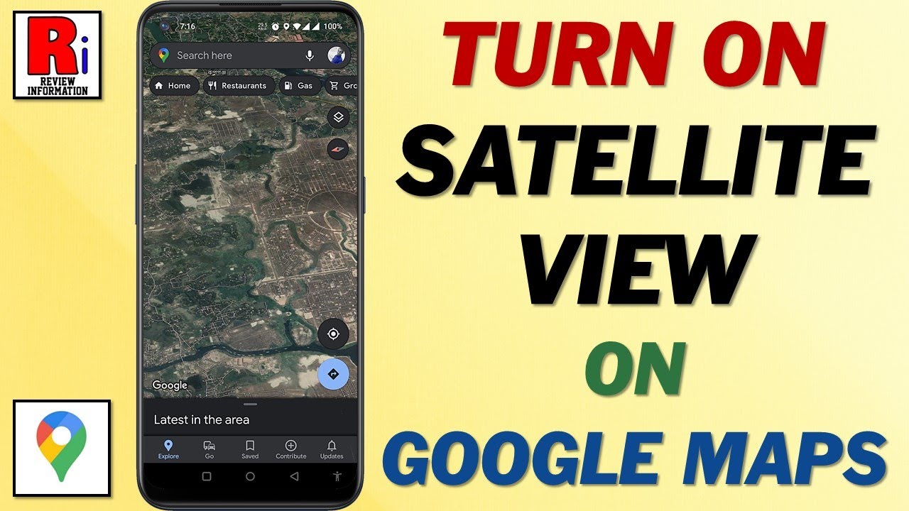 How To Start Google Maps In Satellite View On Android Youtube