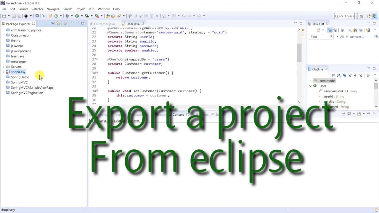 How To Export A Project From Eclipse Youtube