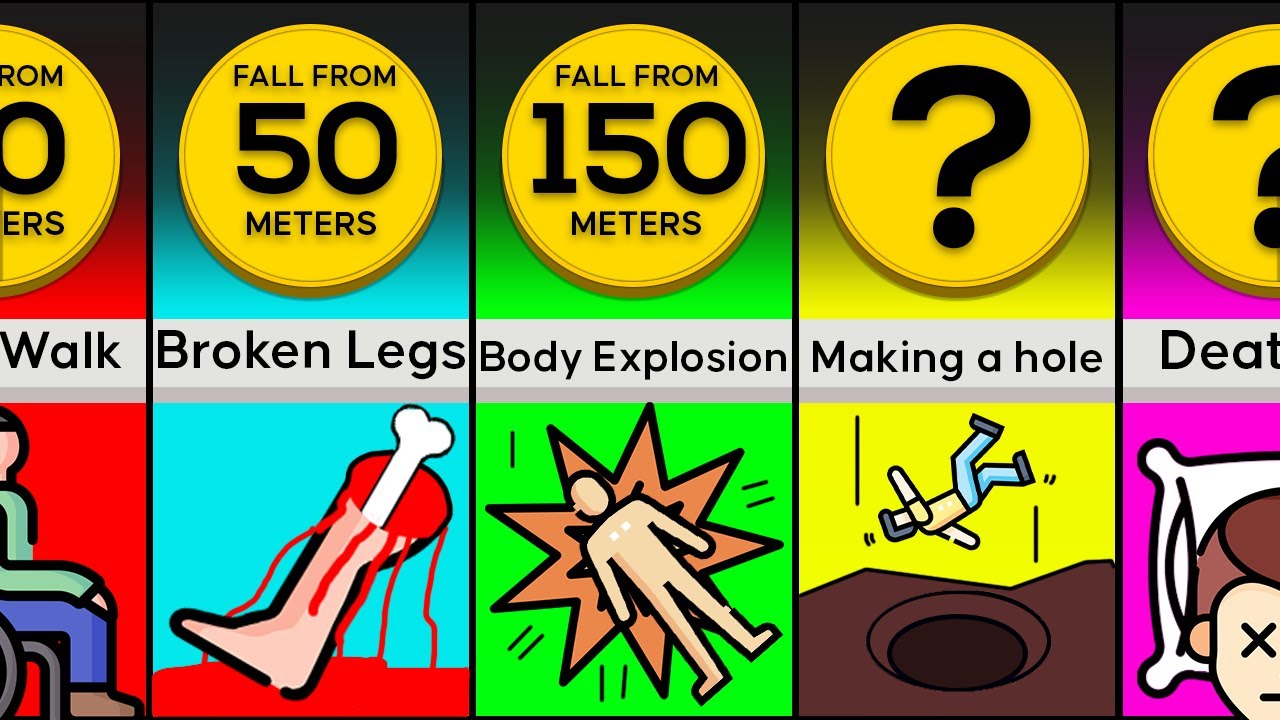 Comparison Your Body Falling From Various Heights Youtube