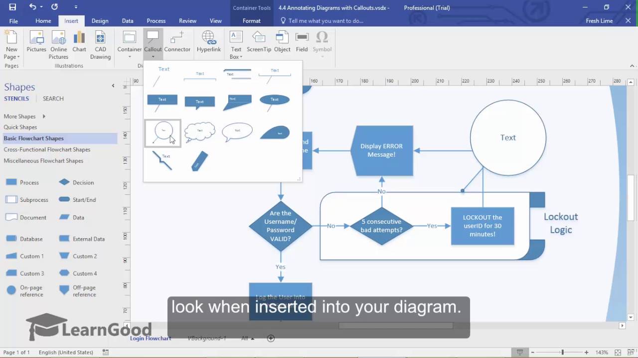 Microsoft Visio Tutorial Annotating Diagrams With Callouts Youtube