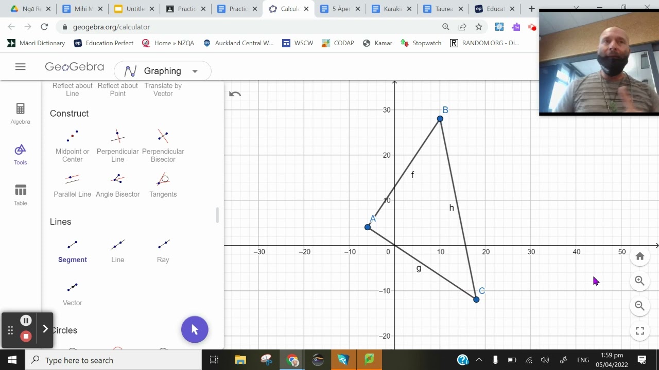 Geogebra To Find Midpoint Youtube