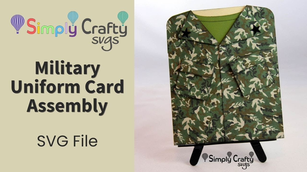 Military Uniform Card Assembly Svg File Youtube