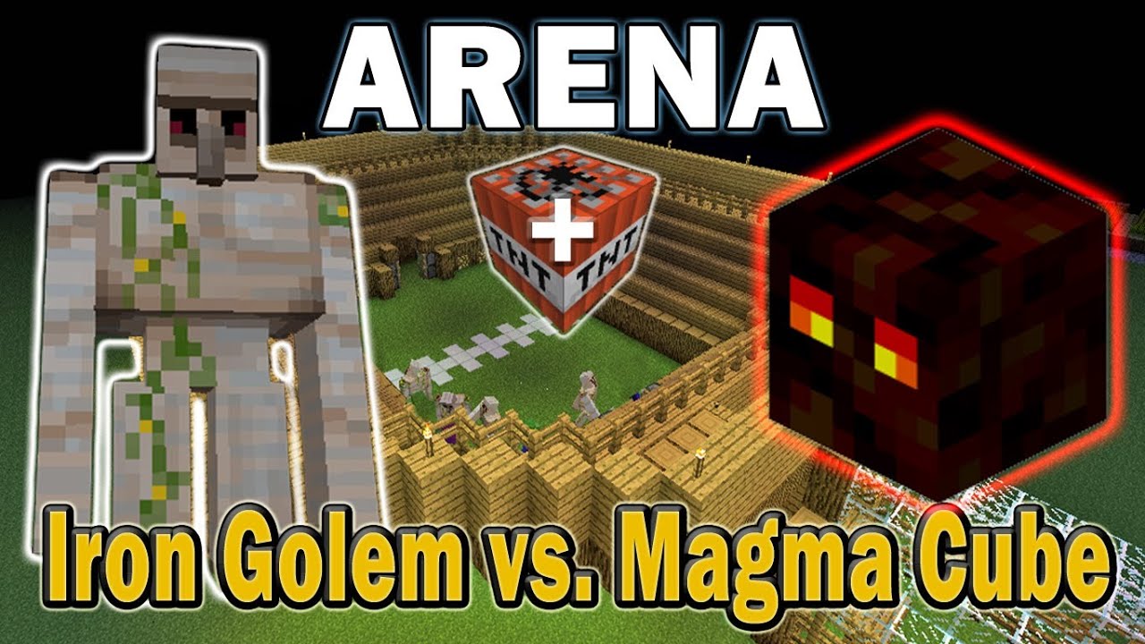 Minecraft Arena Fight Iron Golems Vs Magma Cube Slime