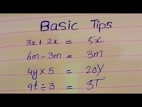 Basic Algebra Tips Youtube