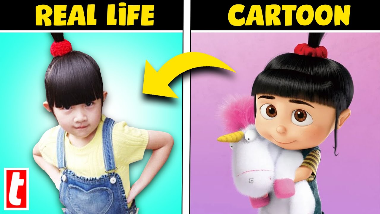 Animated Characters In Real Life Youtube