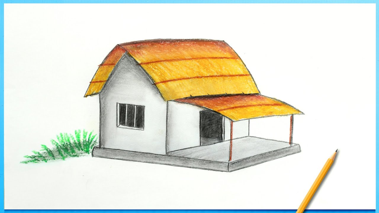 House Drawing ёяпа How To Draw A Village Hut Easy House Sketch Youtube