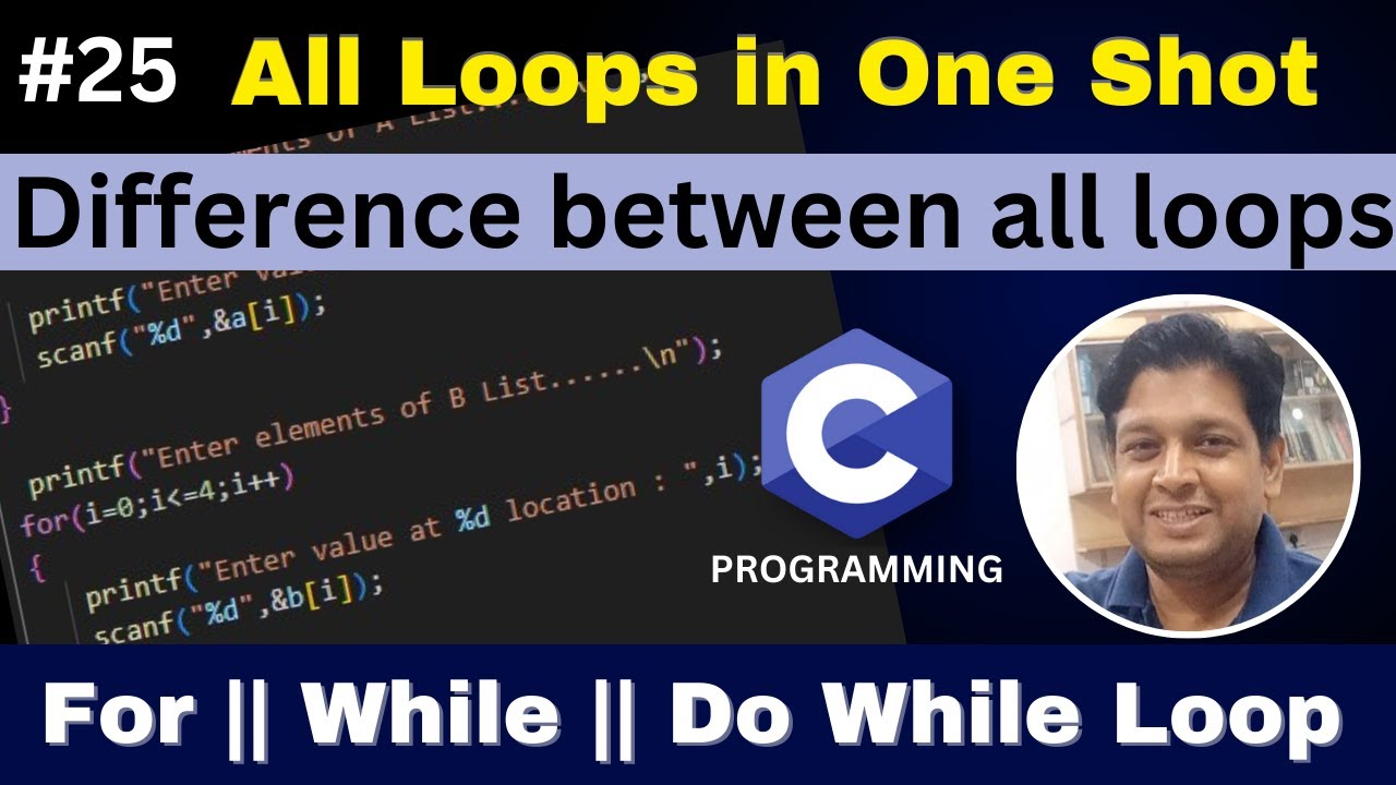 Loops In C In One Shot For Loop While Loop Do While Loop C