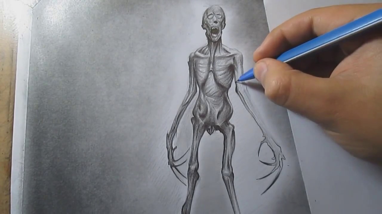 How To Draw A Monster With Pencil Step By Step Youtube