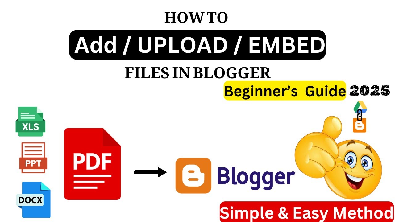 How To Upload Or Embed Pdf Or Any File In Blogger Easy Step By Step