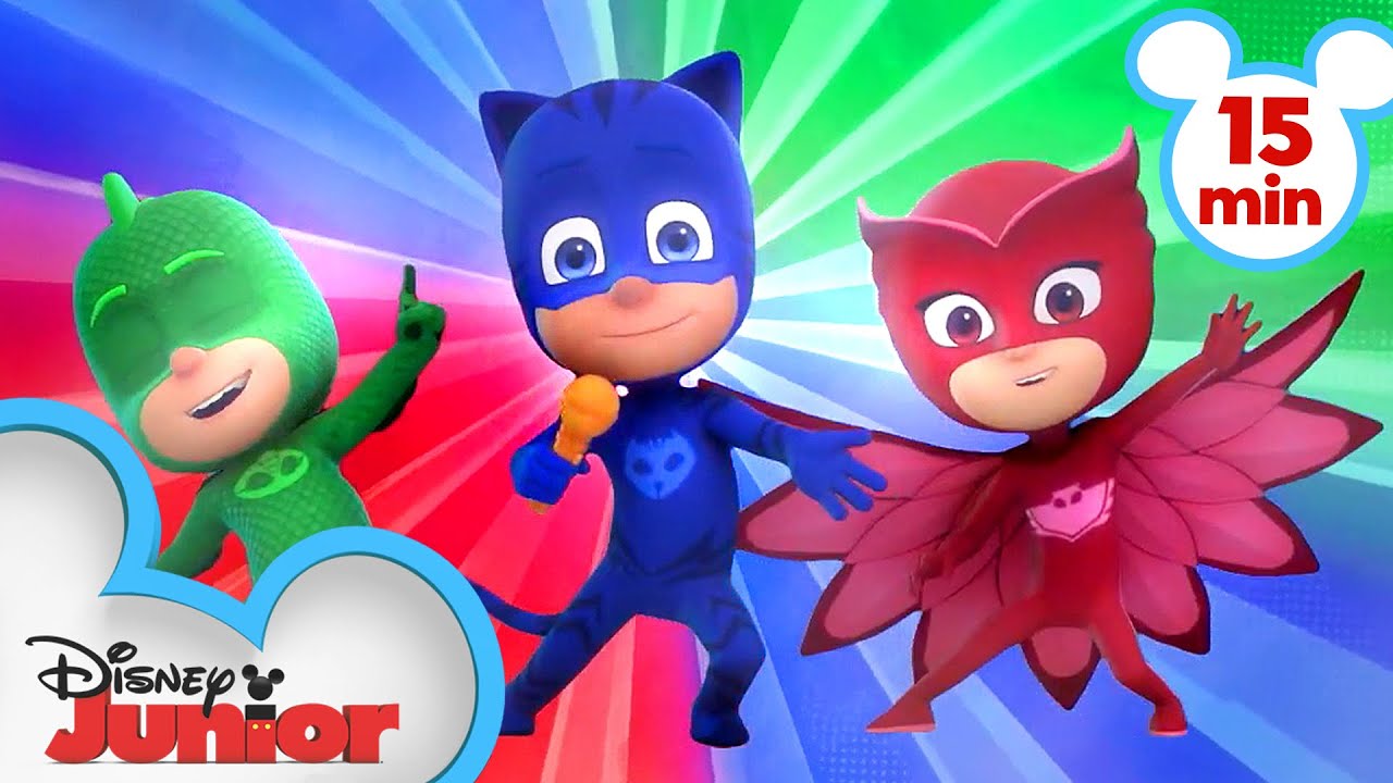 Pj Masks All Music Videos Compilation 15 Minute Compilation Pj Masks Disneyjr Youtube